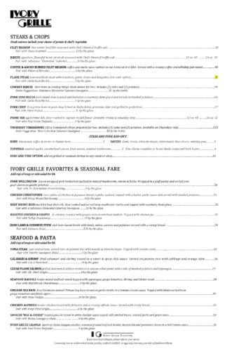 Dinner - The Ivory Grille